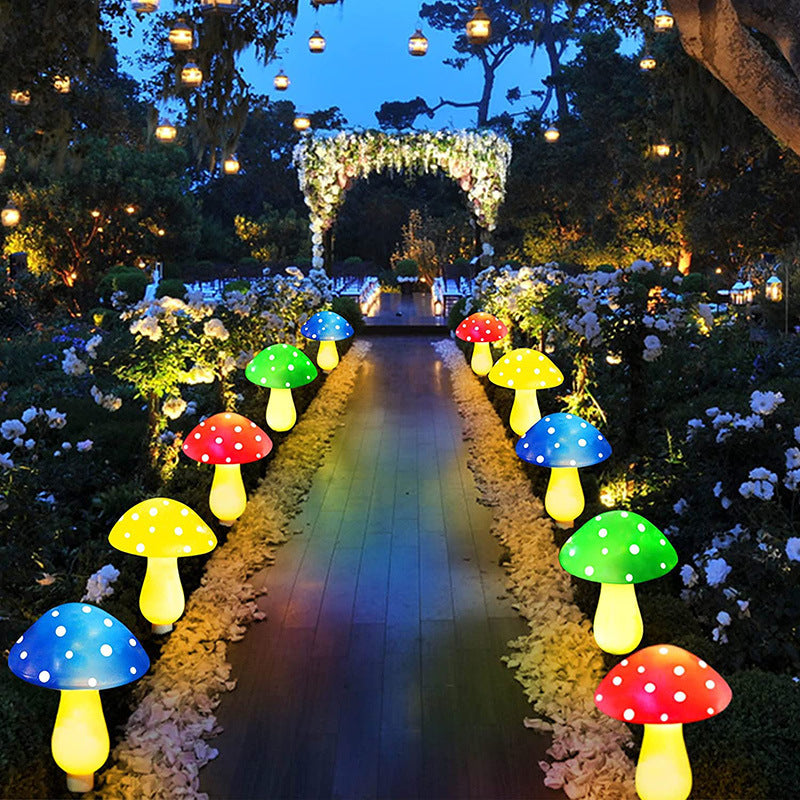 Plastics Solar Mushroom Night Light - Outdoor Courtyard Garden Decorat ...